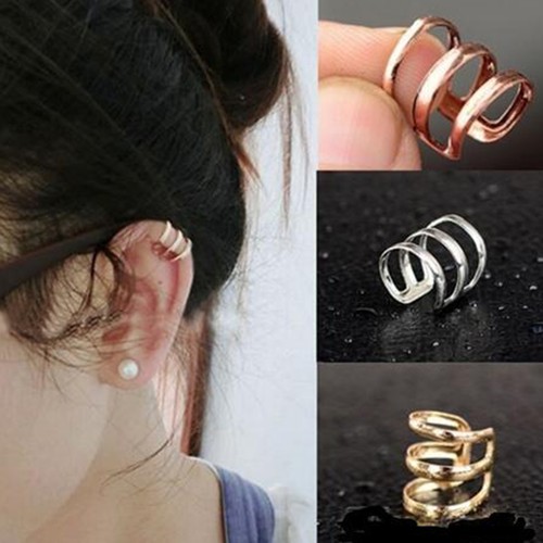 Unisex Fake Helix Cartilage Unbendable Conch Clip On Non-Piercing Ear ...