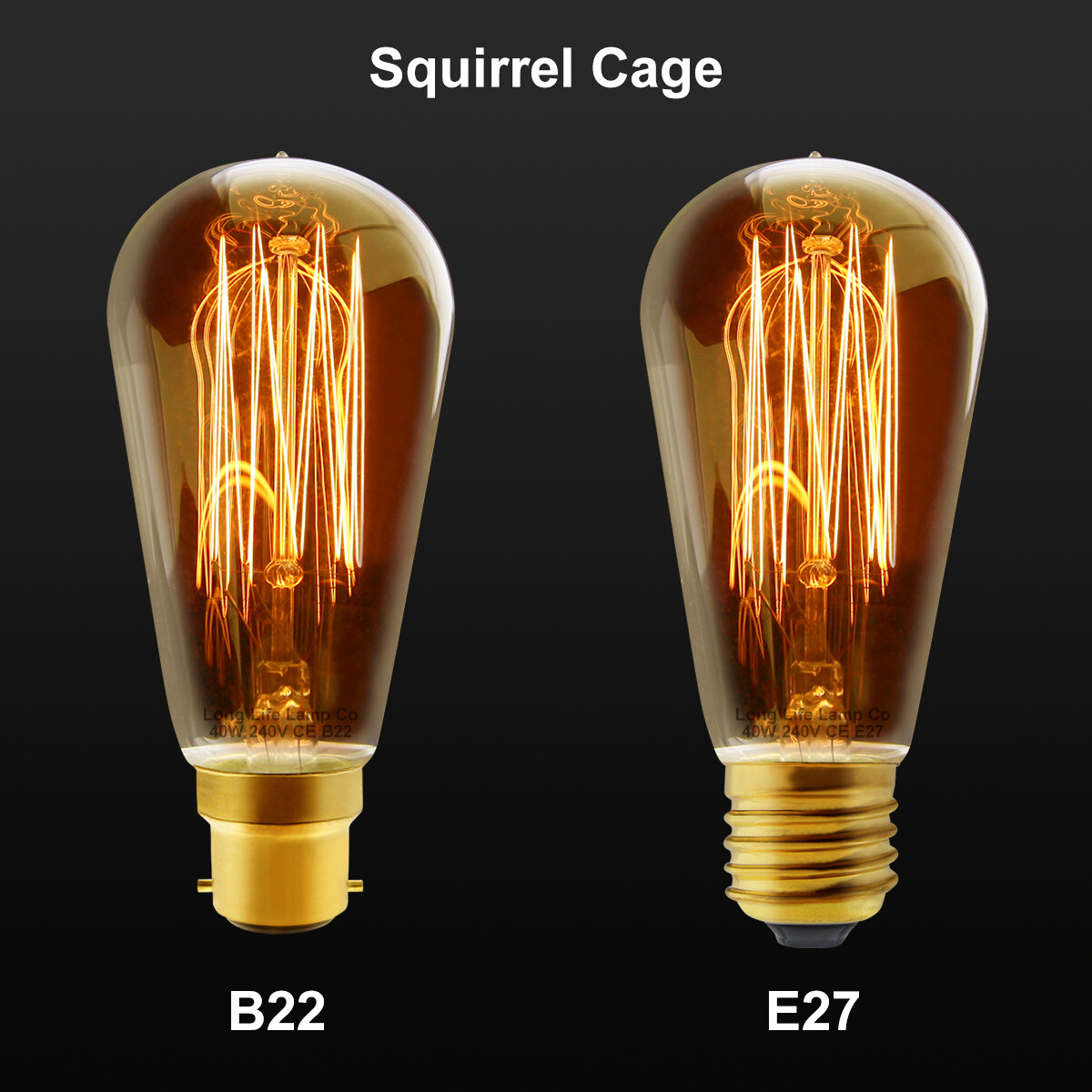 Vintage Industrial Filament Squirrel Cage Antique Style Edison Light ...