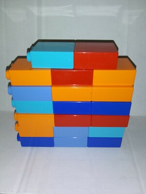 Lot of 20 Assorted Colors LEGO Duplo Blocks Bottom Tubes- 1X2 tall ...