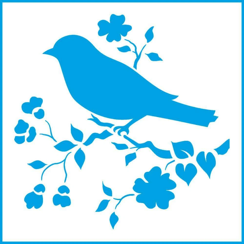 Bird On A Branch Stencil