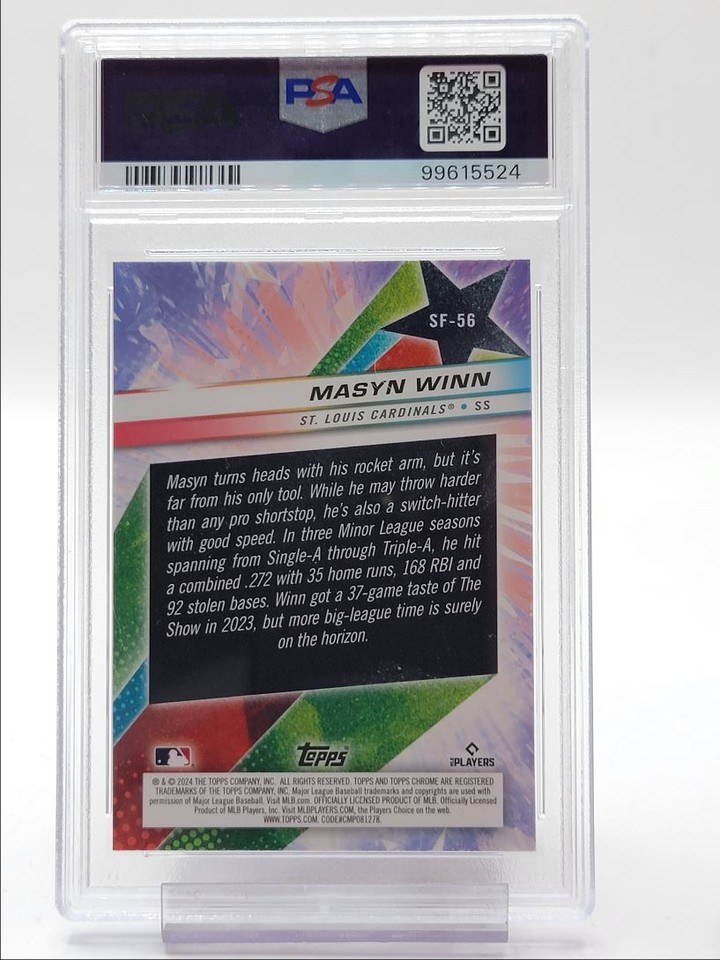 MASYN WINN 2024 TOPPS CHROME COSMIC STARFRACTOR ROOKIE RC PSA 10 Q0261 ...