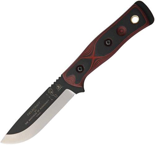 TOPS Fieldcraft BOB Fixed Hunter Blade Red & Black Handle Knife w ...