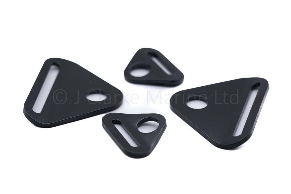 Cranked anchor plate stainless steel 316 A4 in black 25mm 50mm harness ...