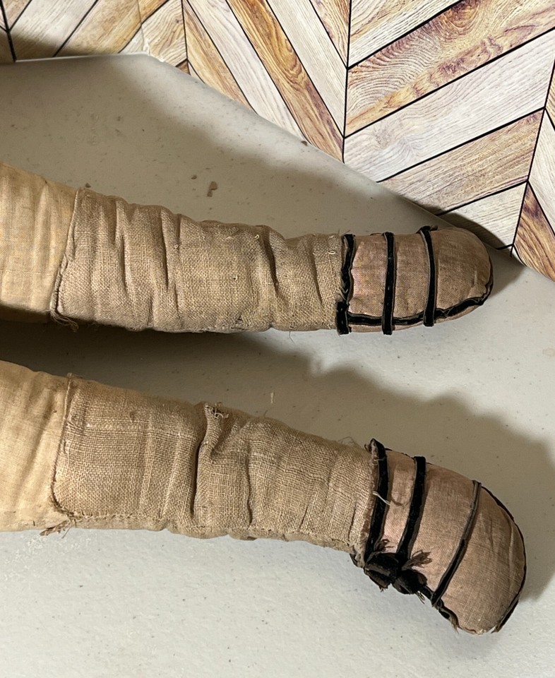 ANTIQUE 19TH CENTURY LUDWIG GREINER PAPIER MACHE DOLL LEATHER ARMS 1858 ...