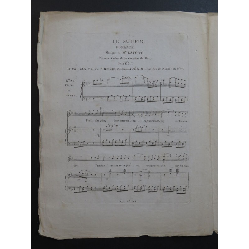 LAFONT Charles Philippe Soupir Chant Piano ou Harpe ca1830 | eBay