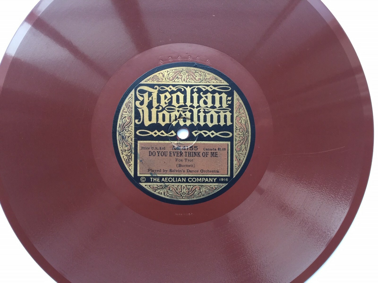 Selvin's Dance Orchestra 78rpm Single 10-inch Aeolian Vocalion Records ...