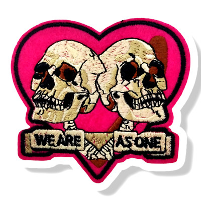Skull Clothes Heat Adhesive Love Love Skull Heart Patch | eBay