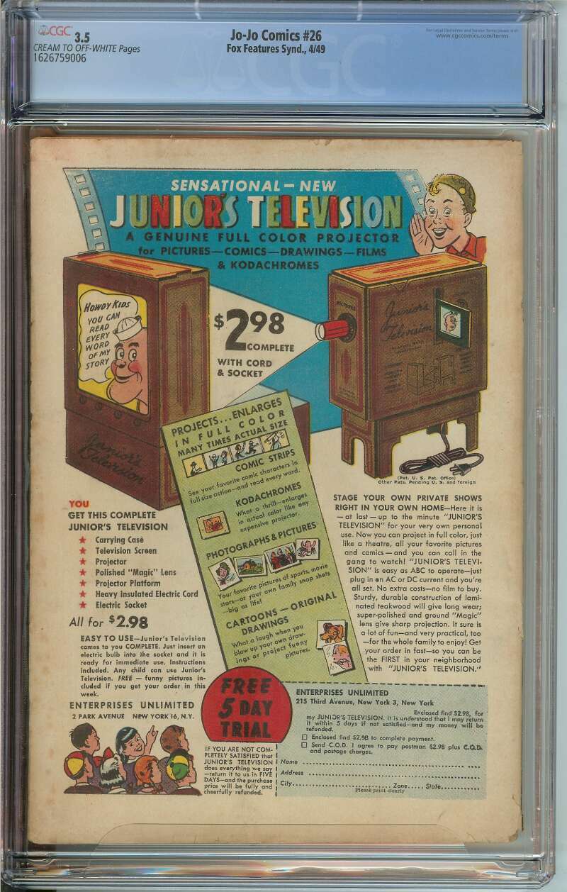 JO-JO COMICS #26 CGC 3.5 CR/OW PAGES // GOLDEN AGE JUNGLE COMIC 1949 | eBay