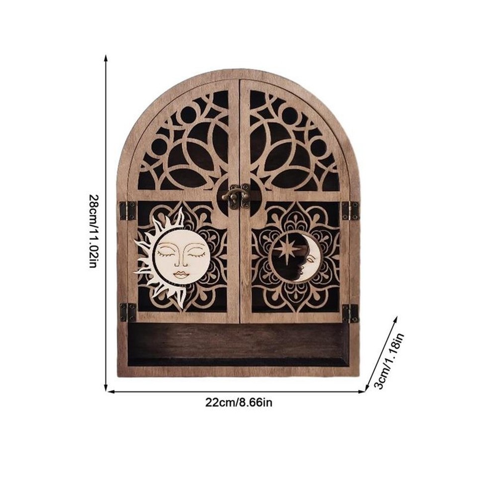 2X(Sun Crystal Display Stand 4 Shelves Natural Wooden Shelf Gothic ...