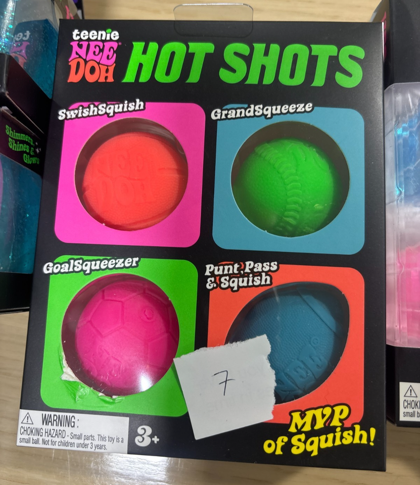 NeeDoh Schylling Teenie Hot Shots 4 Pack Sensory Stress Ball Fidget Toy ...