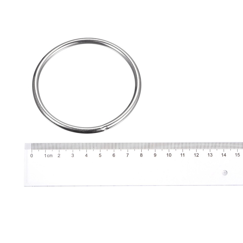 304 Stainless Steel O Rings, 4pcs 80mm Outer Dia. 5mm Thick Welded O ...