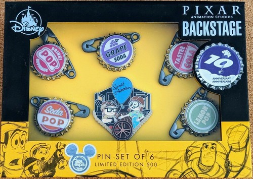 2019 Disney D23 Expo Pixar's UP 10th Anniversary Bottle Caps Pin Set LE ...