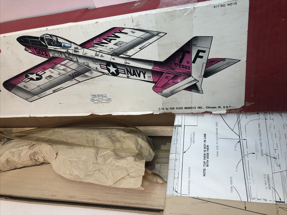 🥇⚡️Top Flight Contender 40 Vintage Balsa RC Model airplane Kit ...