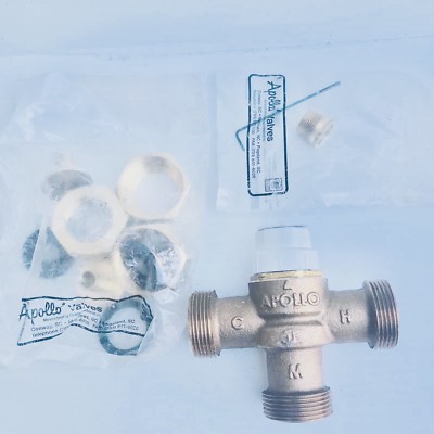 APOLLO 1/2" THERMOSTATIC MIXING VALVE 34BLF-313-X PEX X PEX LEAD FREE ...