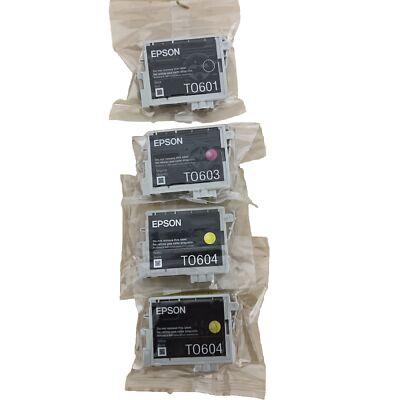 Four Epson Ink Cartridges T0601 (1), T0603 (1), T0604 (2) Factory ...