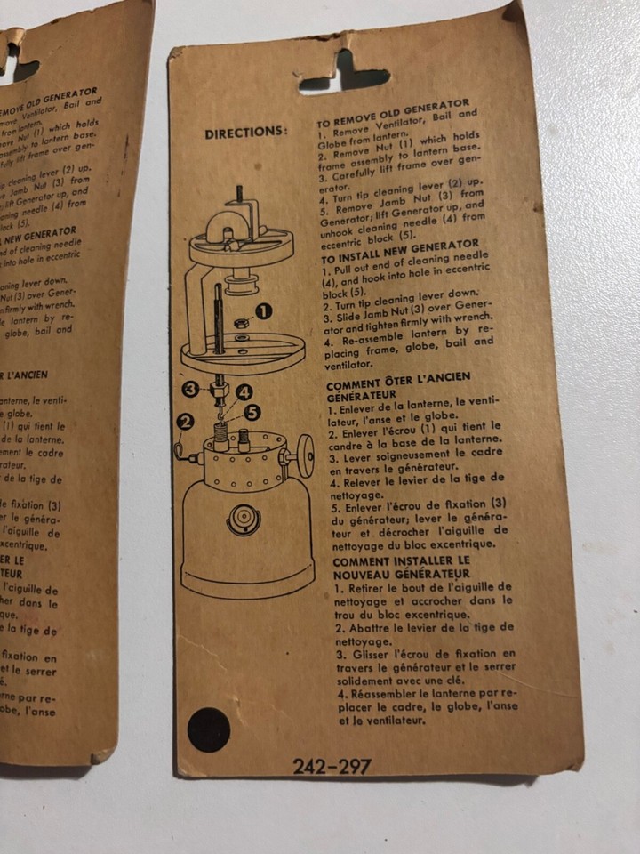 COLEMAN Vintage (3) different Lantern Generators -T66,G3,236-299 never ...