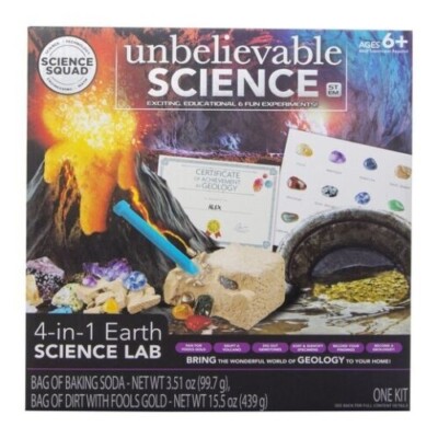 NEW Unbelieveable Science, science squad 4-in-1 earth science lab kit ...