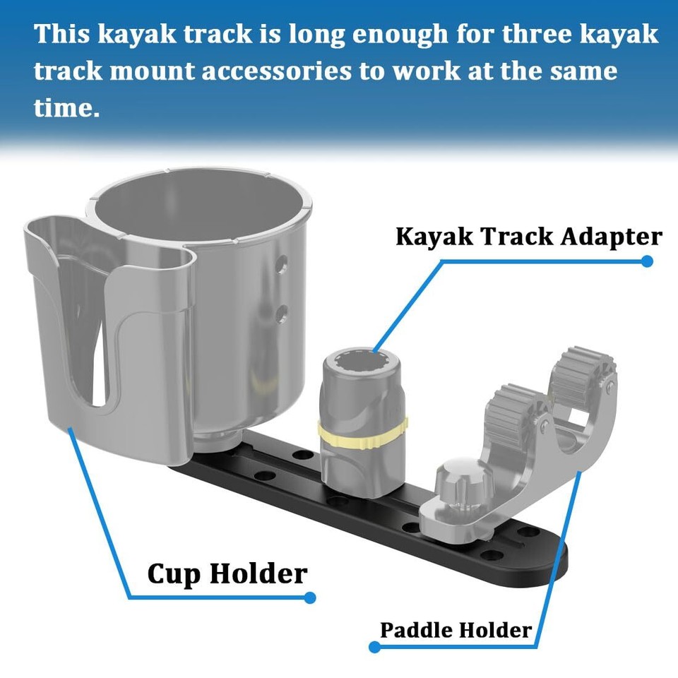 Kayak Low Profile Track Rail Mount Track for Fishing Rod Holder Cup ...