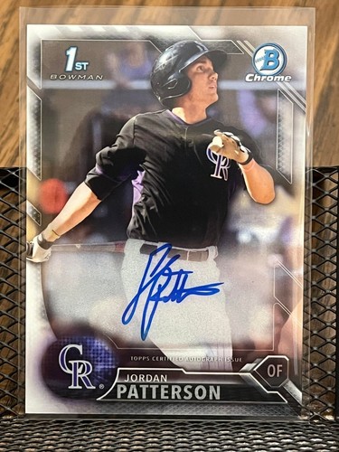 JORDAN PATTERSON 2016 BOWMAN CHROME 1ST BOWMAN AUTO ROCKIES AUTOGRAPH ...