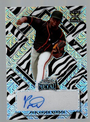 2022 Leaf Metal Autograph Zebra Mojo #BA-PB1 Prelander Berroa 3/5 | eBay