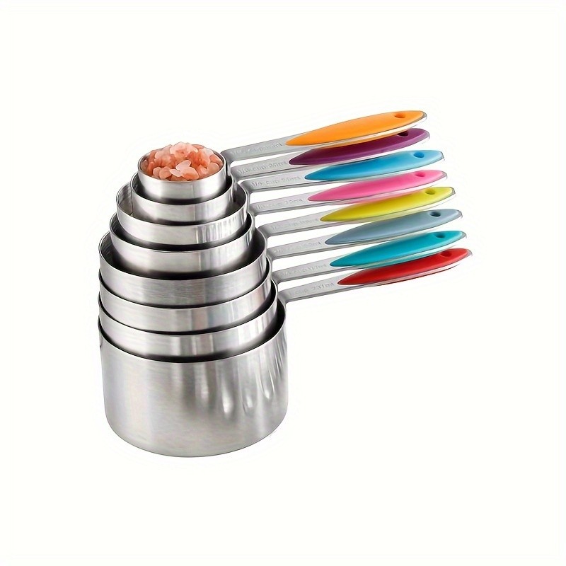 Colorful Measuring Cups Set, Stainless Steel Measuring Spoons | eBay
