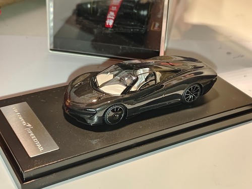 LCD McLaren speedtail black full car Carbon fiber car model 1/64 | eBay
