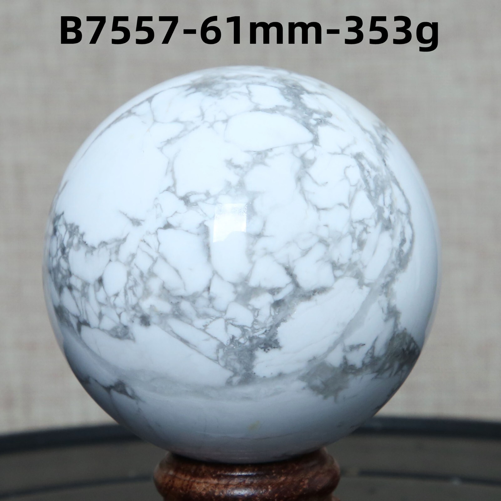B7557-61mm Natural White Howlite Stone Hand Carving Healing Power ...