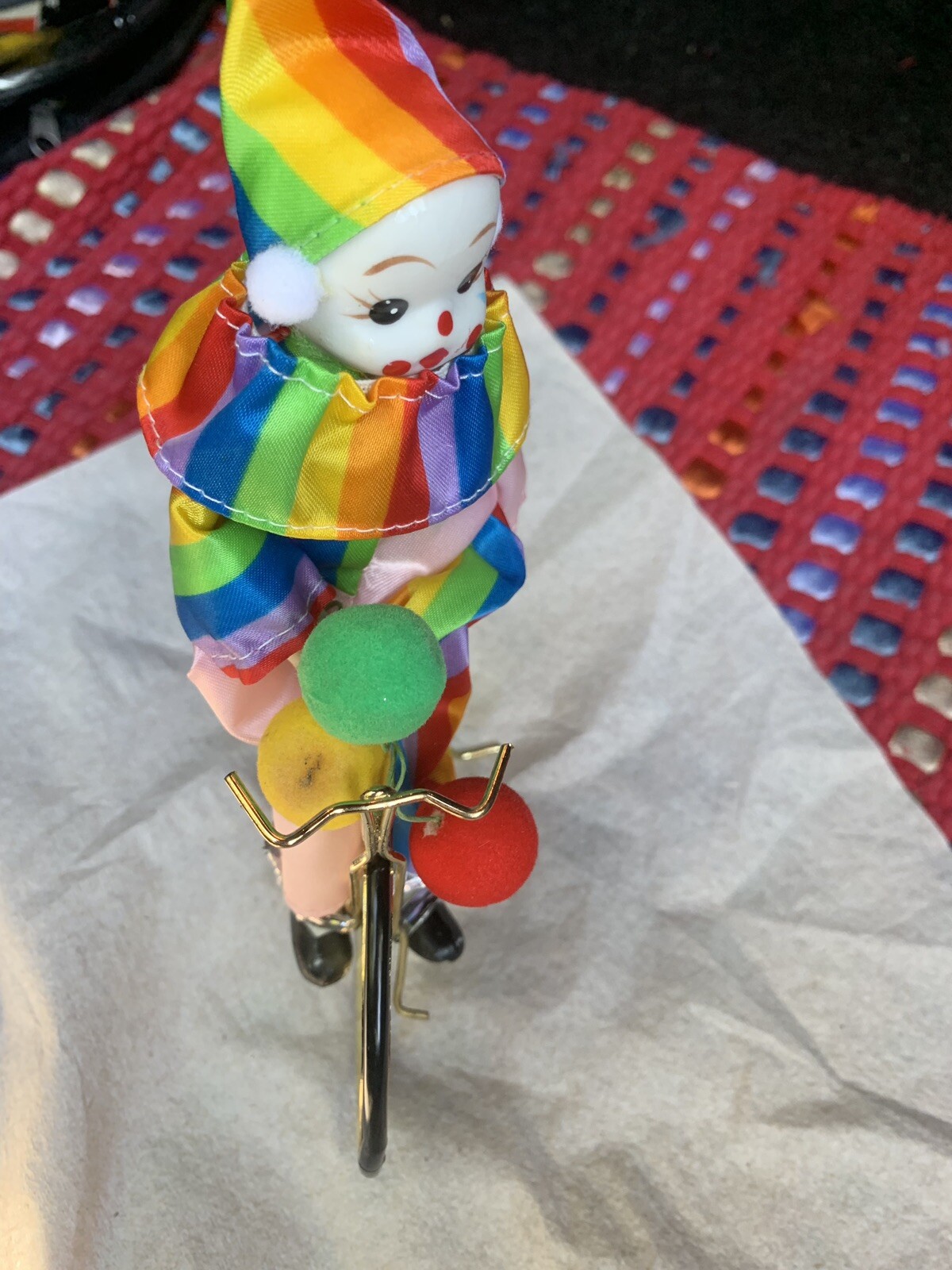 VINTAGE Bisque Poseable Clown on a Large Wheel Bike Bicycle | eBay