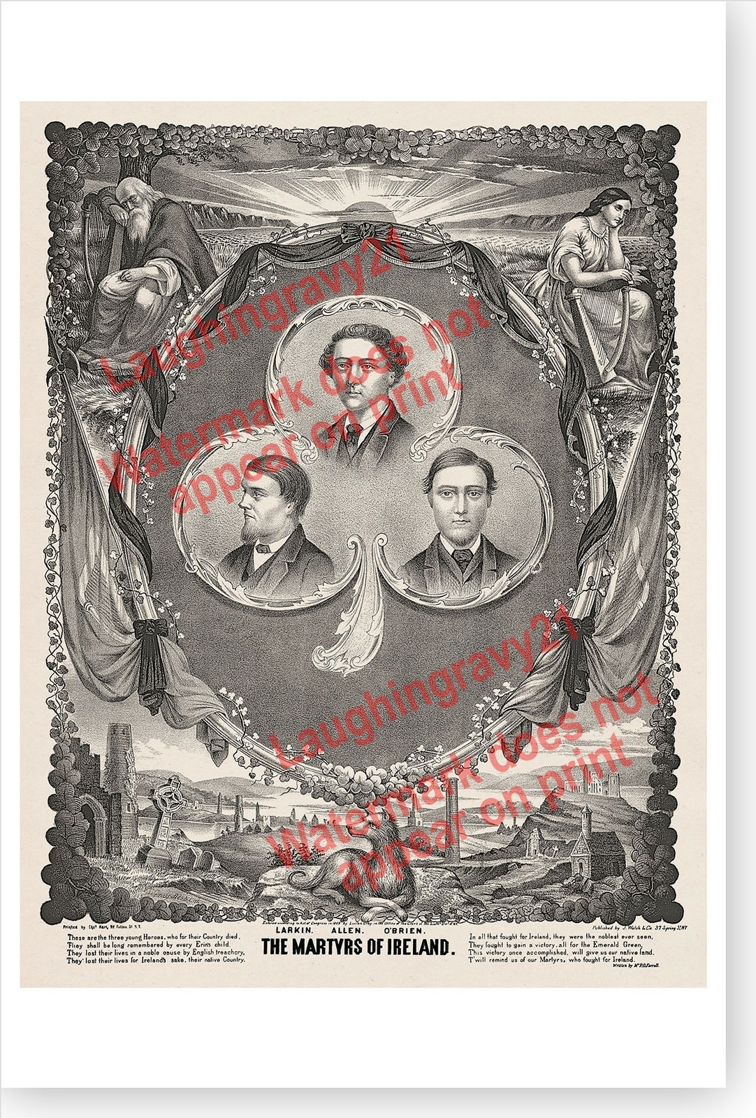 The Martyrs Of Ireland Irish Independence Retro 1867 Fenian Martyrs ...