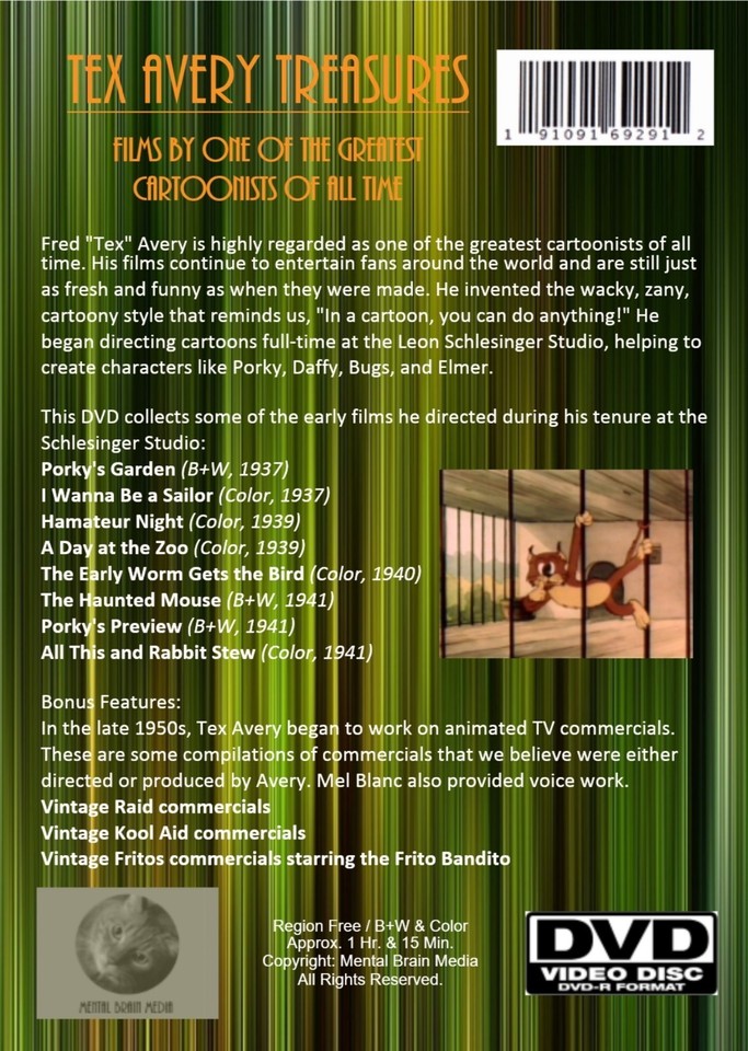 Tex Avery Treasures classic cartoons DVD Looney Tunes Bugs Bunny ...