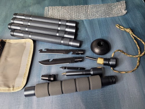 Trekking Pole Multifunctional Quick Lock Hiking Survival Camping Stick ...