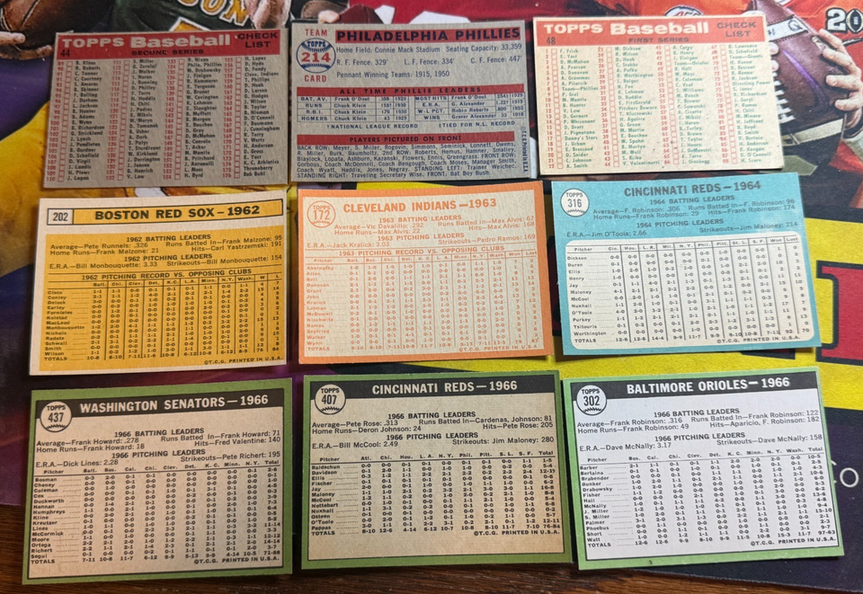 1957-67 Topps Team Checklist Lot (9) High Grade SEE PICTURES | eBay