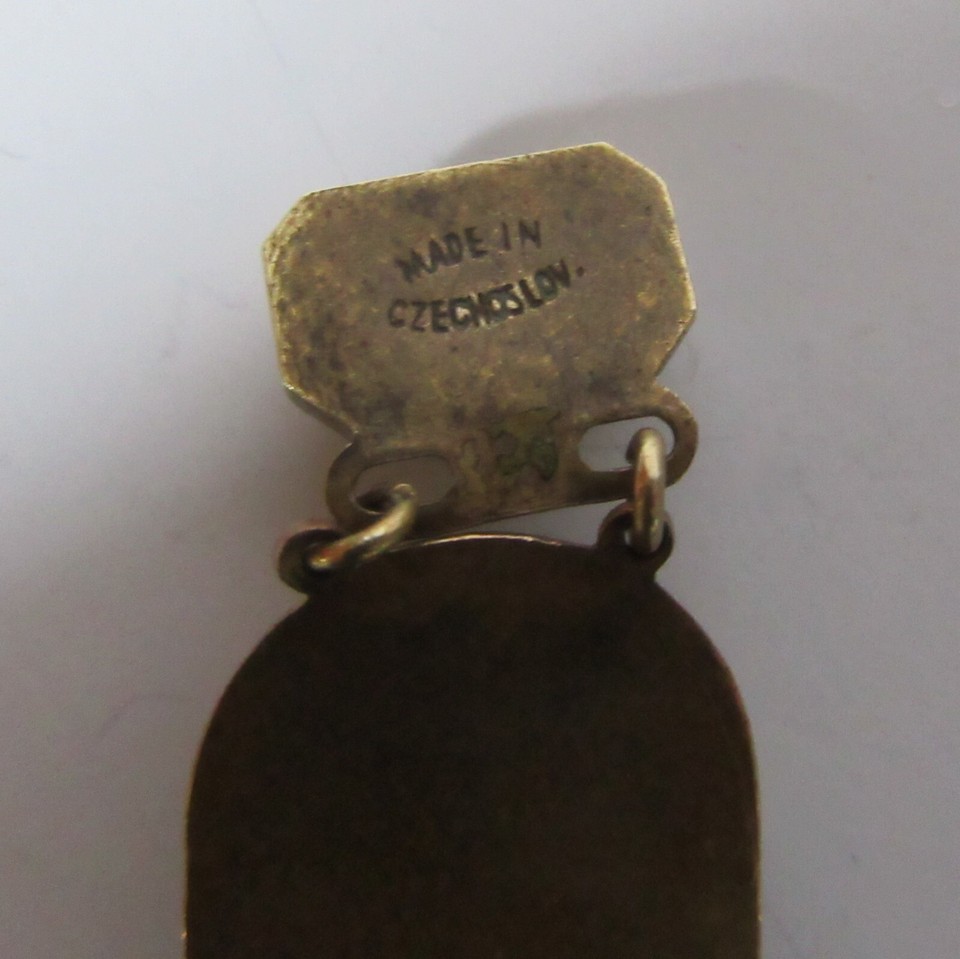 VTG Antique Art Deco Egyptian Revival Neiger Green Turquoise Czech ...