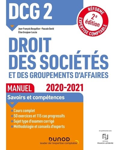 DCG 2 Droit des sociétés et des groupements d'affaires - Manuel - 2020/2021: 202 | eBay