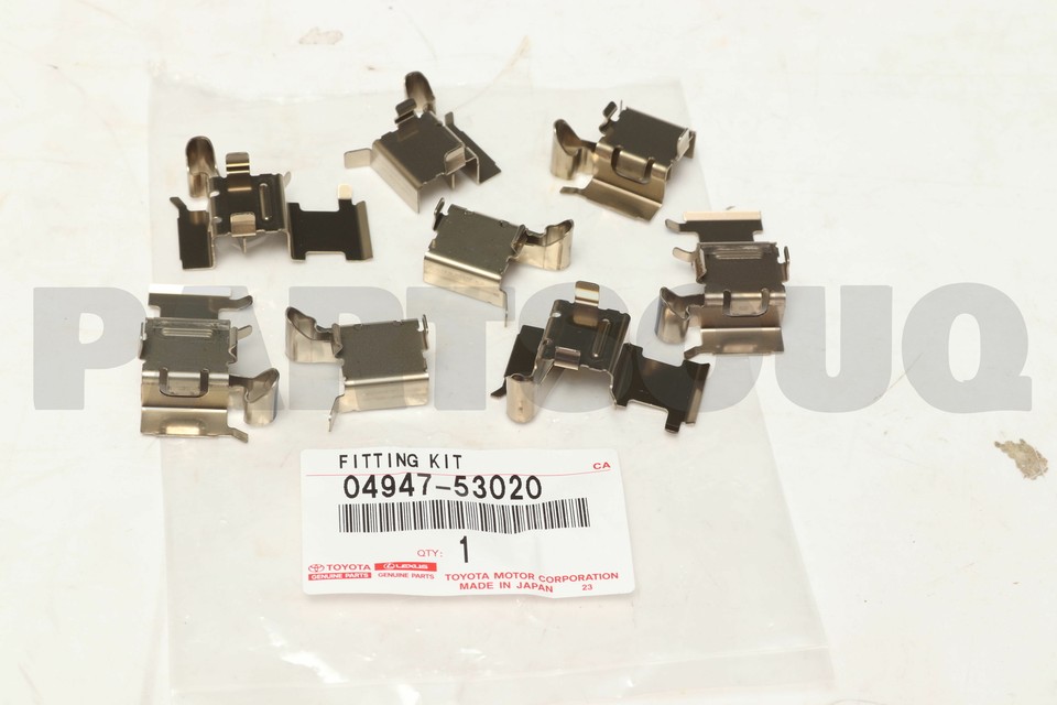 0494753020 Genuine Toyota FITTING KIT, DISC BRAKE, FRONT 04947-53020 | eBay