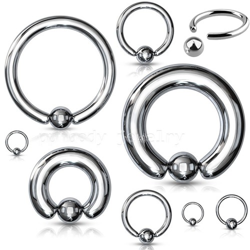 PAIR Surgical Steel Captive Bead Ring Earrings Lip Nose Cartilage ...