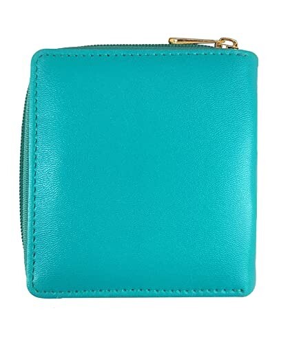 Women Laltain Printed Vegan Leather Small Wallet - Aqua Purse Batua ...