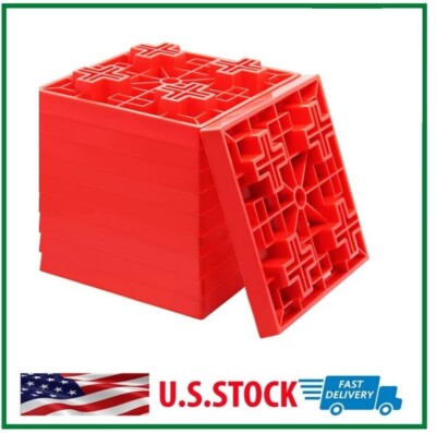 10 PACK RV LEVELING BLOCKS Camper Trailer Interlocking Lift Strong ...