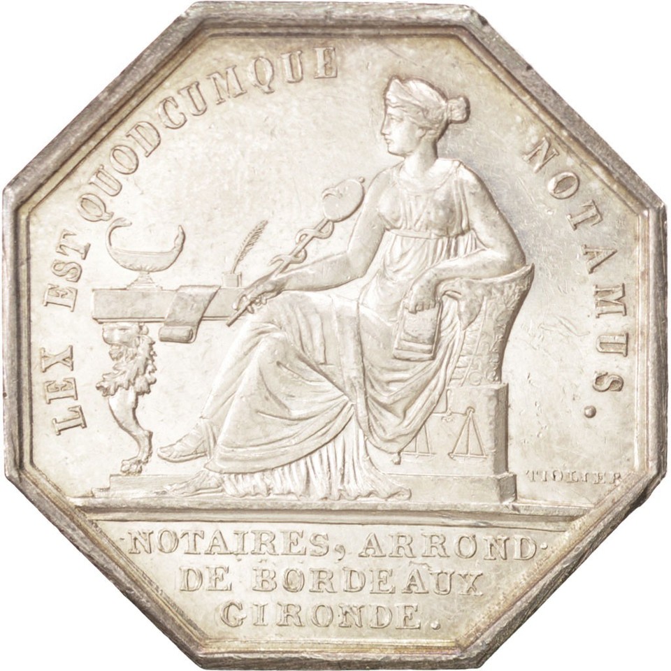 [#400209] France, Token, Notary, Tiolier, MS, Silver, Lerouge:58 | eBay
