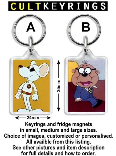 Danger Mouse keyring / fridge magnet - Penfold, Colonel K, Baron Silas ...