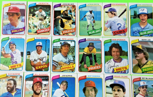 Lot 42 Topps 1980 MLB Commons with a few past All Stars PLEASE READ B4 ...