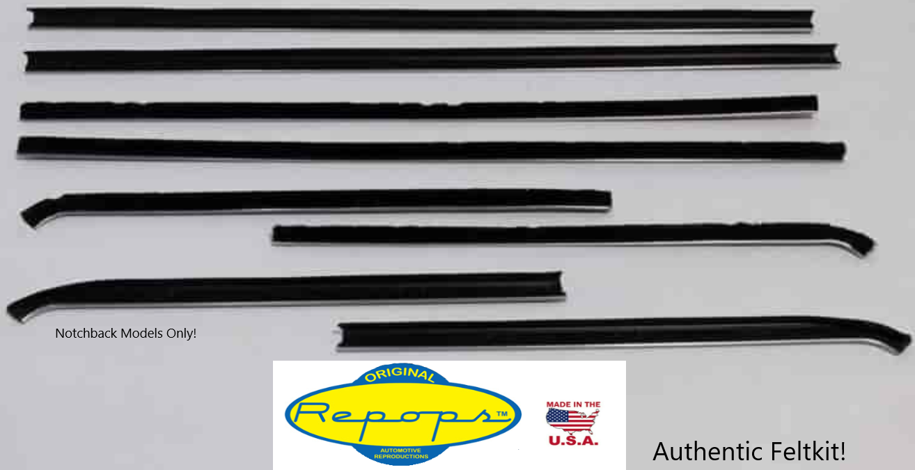 1967 1968 1969 Barracuda Notchback Door Window Felt Fuzzies Rubber Seal ...