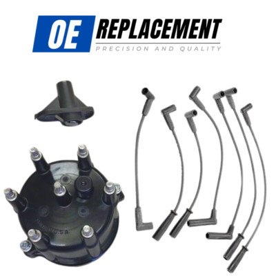 DISTRIBUTOR CAP & ROTOR + IGNITION WIRE FOR JEEP WRANGLER YJ & TJ 4.0L ...