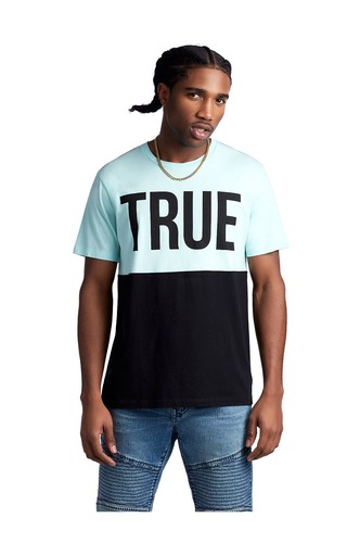 True Religion Men's Colorblock Logo Crew T-Shirt Top - 101930 Size XS ...
