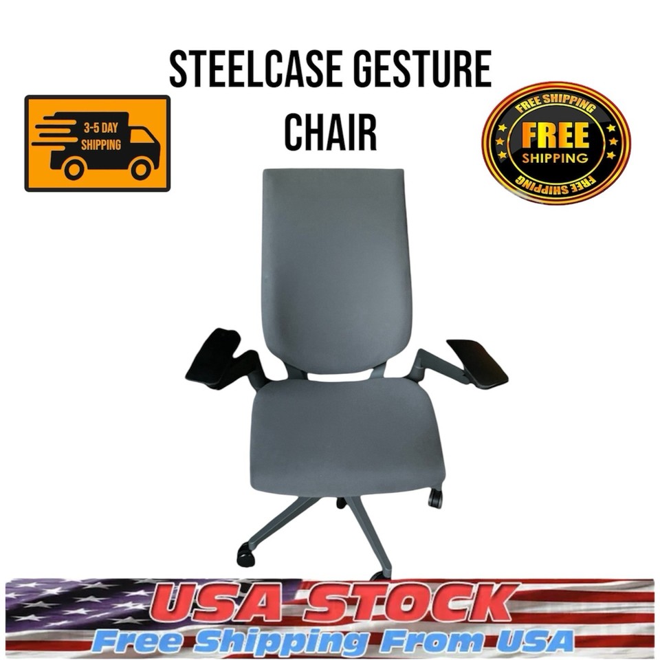 🔥Steelcase Gesture Chair💥Light graphite/Grey💥READ DESCRIPTION 🔥 | eBay