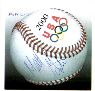 Matt Ginter Signed 4x4 2000 Olympics Baseball Printout | eBay