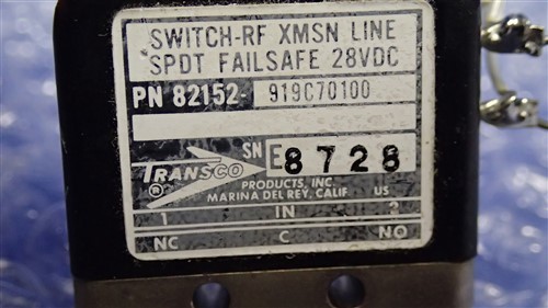 TRANSCO 82152-919C70100 RF XMSN LINE SWITCH SPDT FAILSAFE 28VDC | eBay