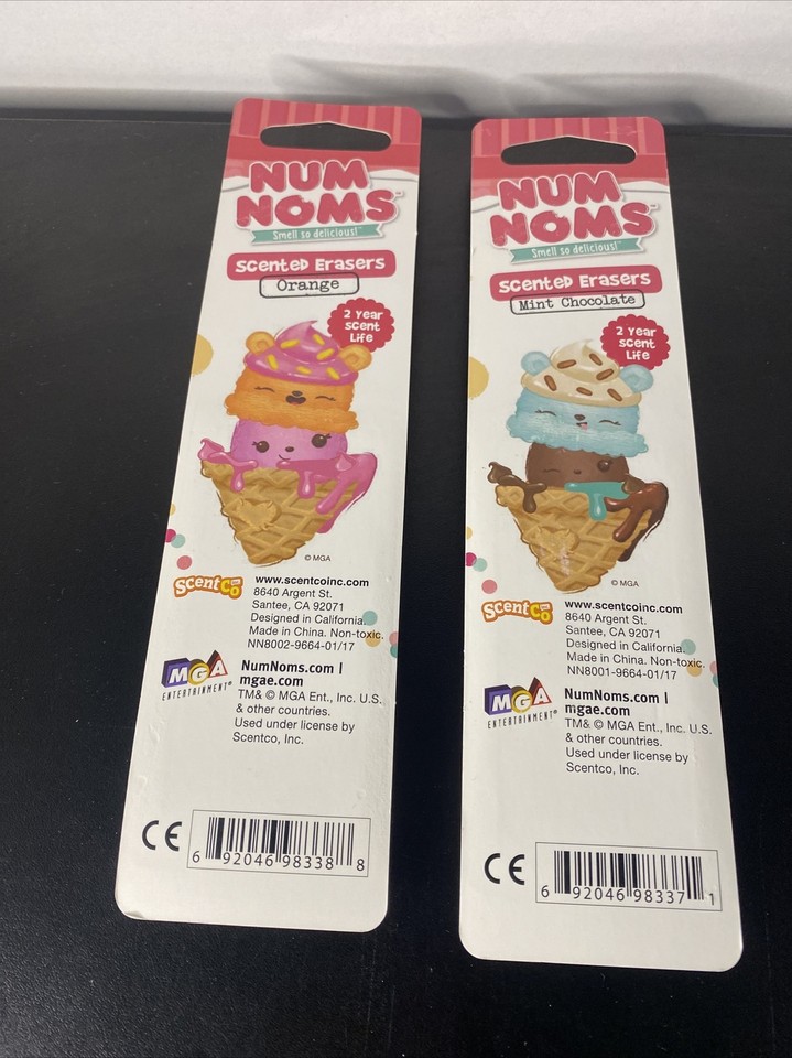 Num Noms Scented Erasers Orange & Mint Chocolate Scented 3 Stackable ...