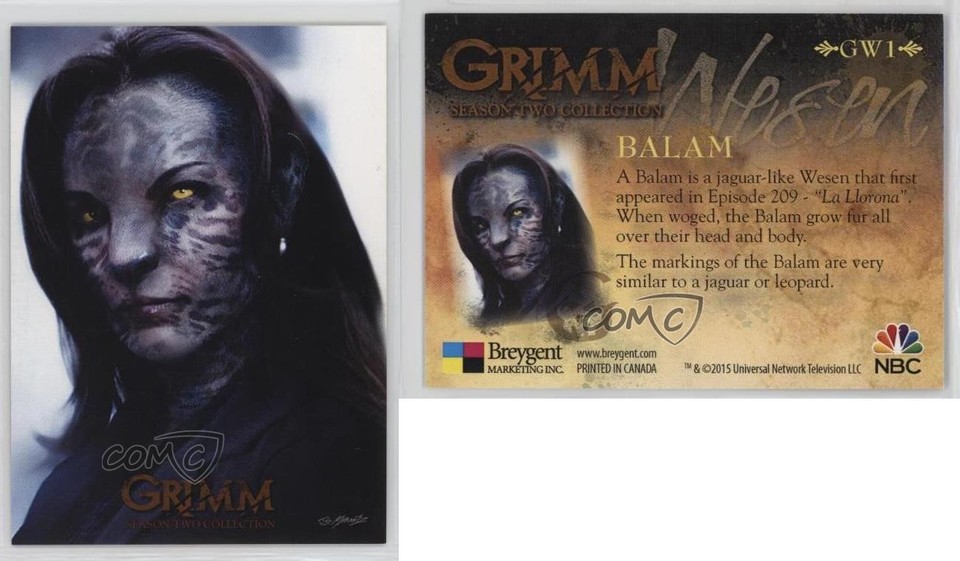 2015 Breygent Grimm Collector Cards Season 2 Wesen Balam #GW1 0f4i | eBay
