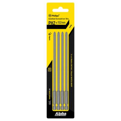 Pack of 10 Alpha PH2 x 152mm Phillips Bits for Makita Hitachi Autofeed ...